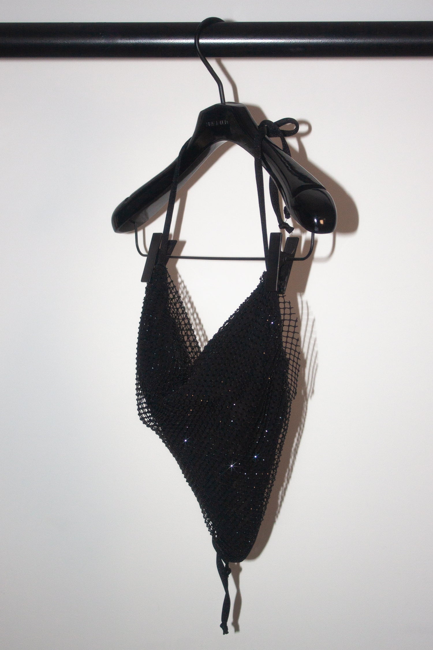 Crystal Mesh Cowl Neck Crop Top in Black – Antonia Bronze